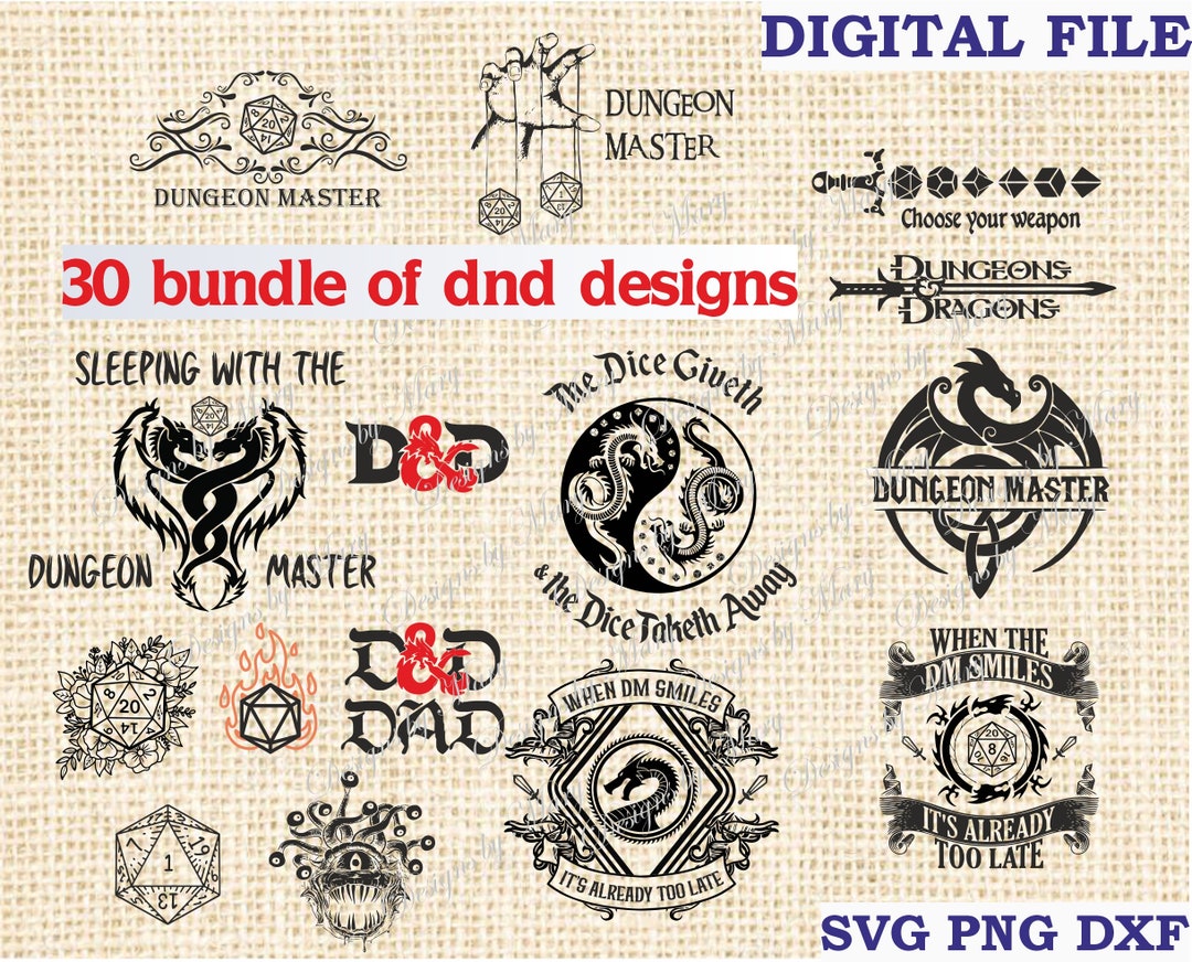 Dnd Bundle Pack SVG 30 Pcs D and D Svg, Dungeons and Dragons Svg ...