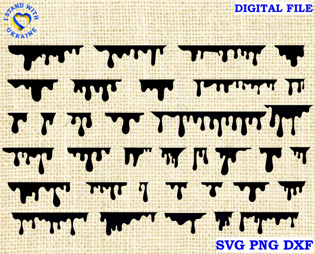 Dripping Border SVG Bundle, Drip Drop Svg, Dripping Lips, Choclate ...