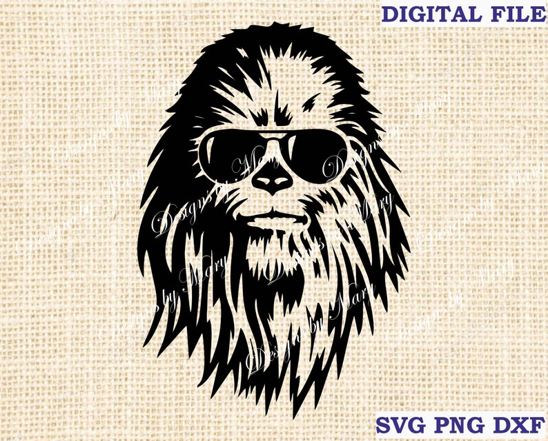 Chewbacca Svg, Star Svg Wars Svg, Chewie With Sunglasses Svg, Cut File ...