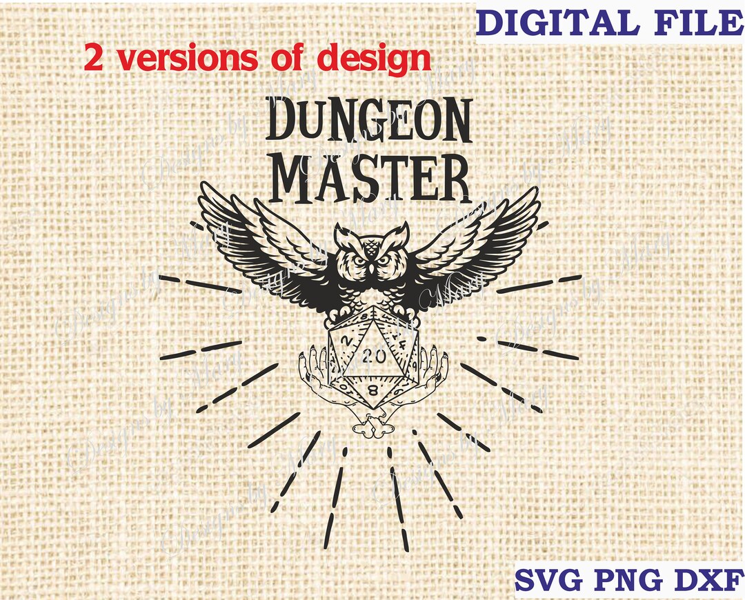DnD svg, Dungeons and Dragons svg, Dungeon Master svg, Würfel Eule D20 ...