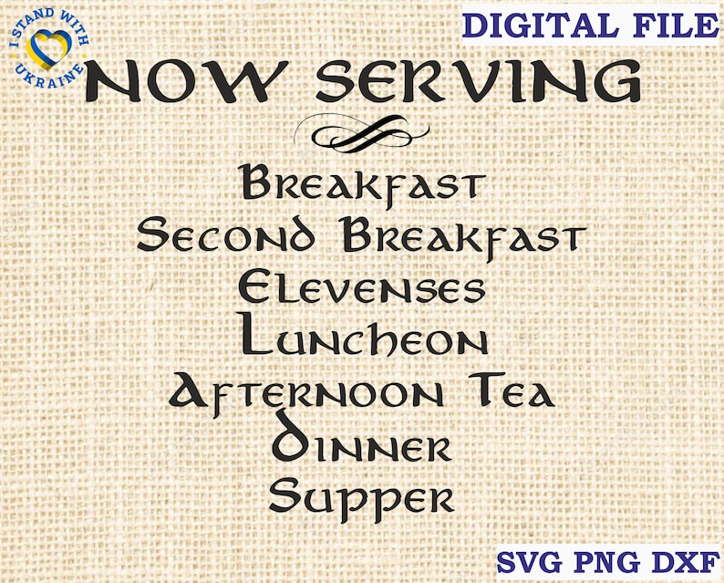 Menu Svg, Meal Design Svg, Png, Dxf, Serving Breakfast Sign Svg, Wall ...