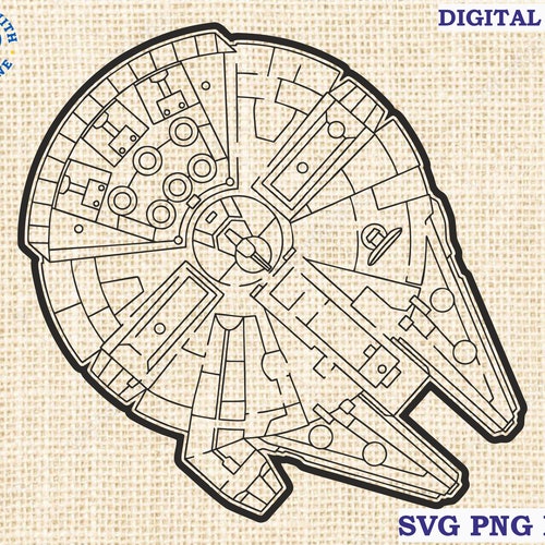 Millennium Falcon Vector DXF SVG PDF for Cnc Glowforge Cricut - Etsy Canada