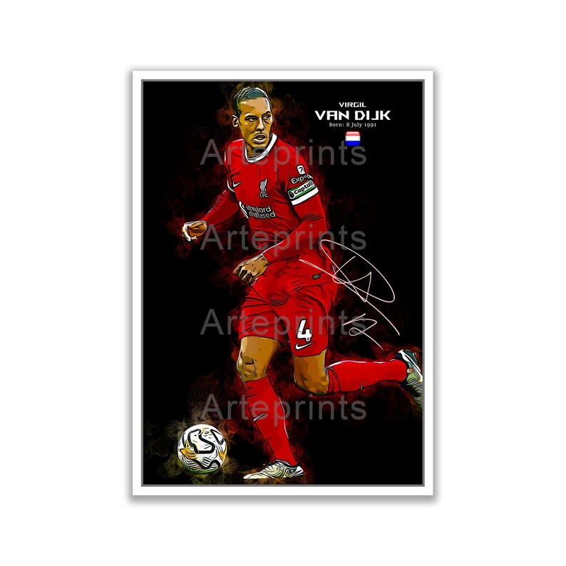 Virgil Van Dijk Signed Art Print - Etsy