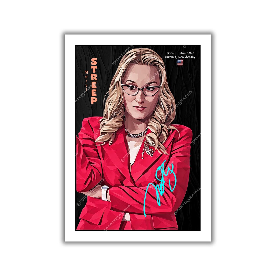 Meryl Streep Signed Movie Memorabilia Art Poster - Etsy