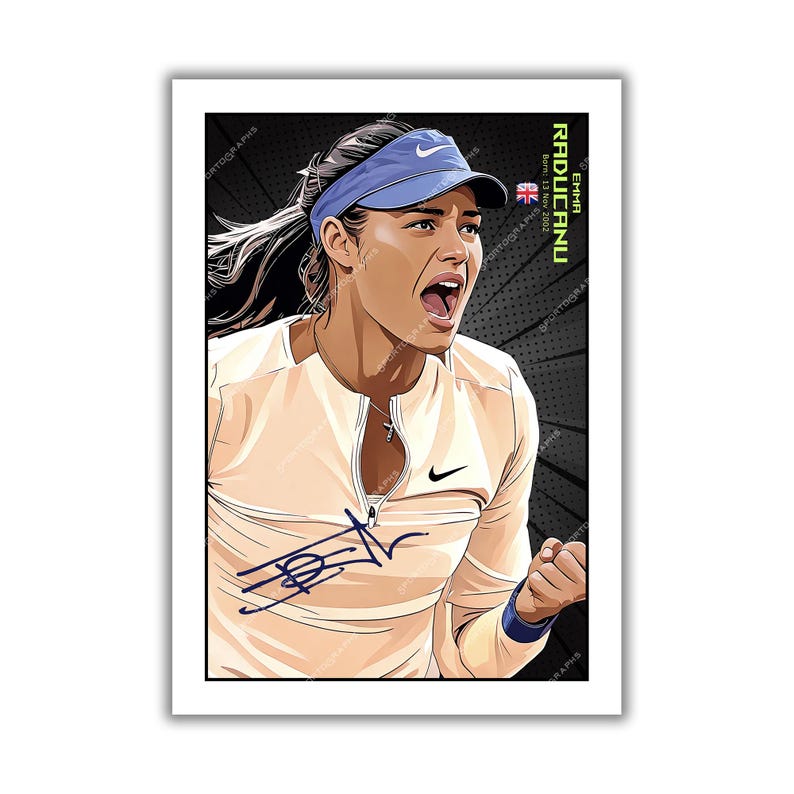 Emma Raducanu Signed Tennis Memorabilia Art Poster - Etsy