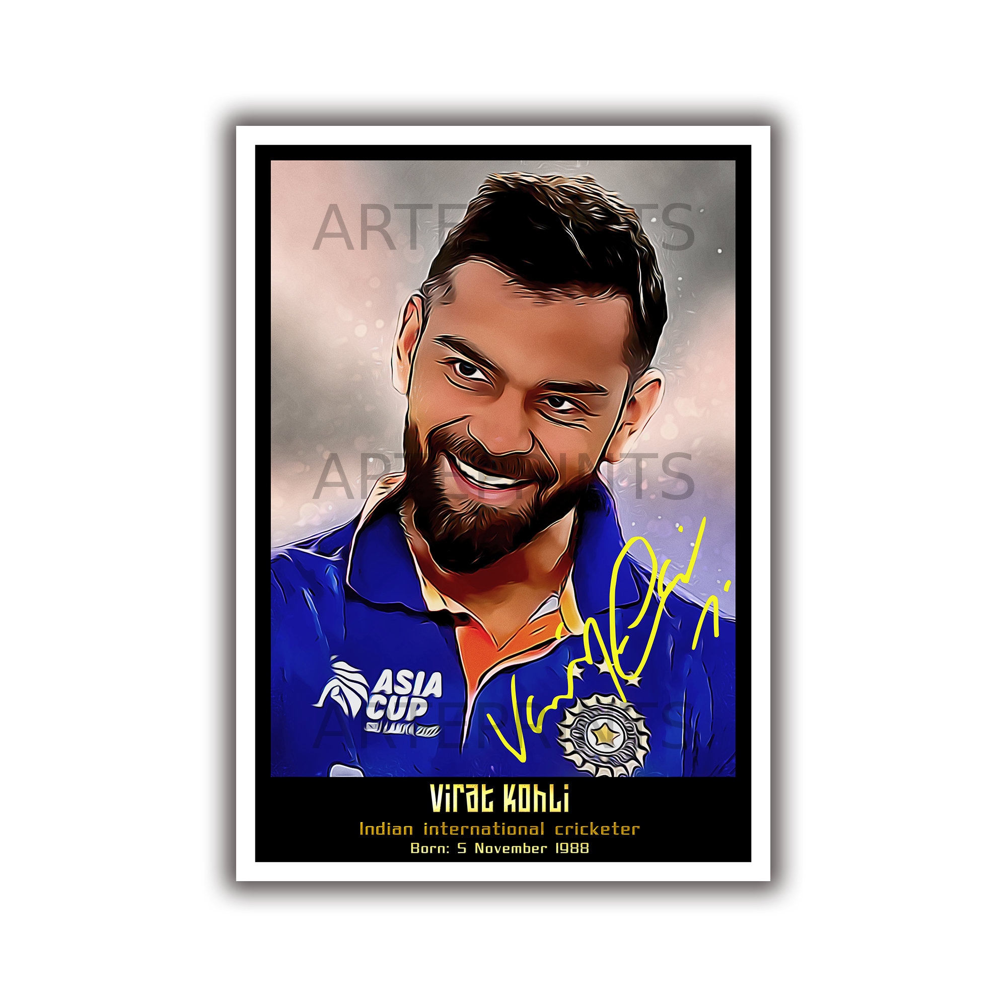 Virat Kohli Signature In Paper