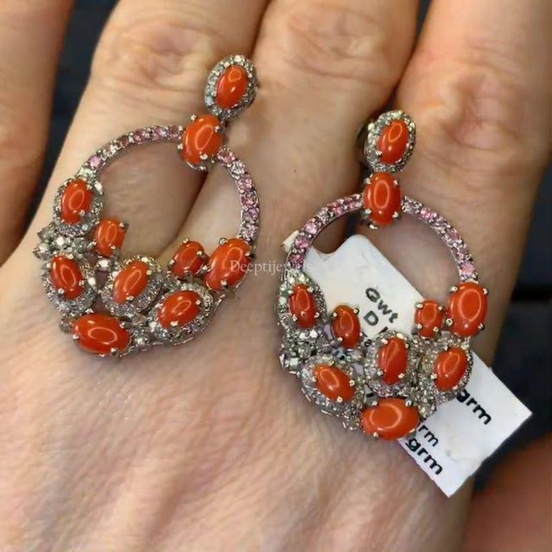 Coral Earrings - Etsy