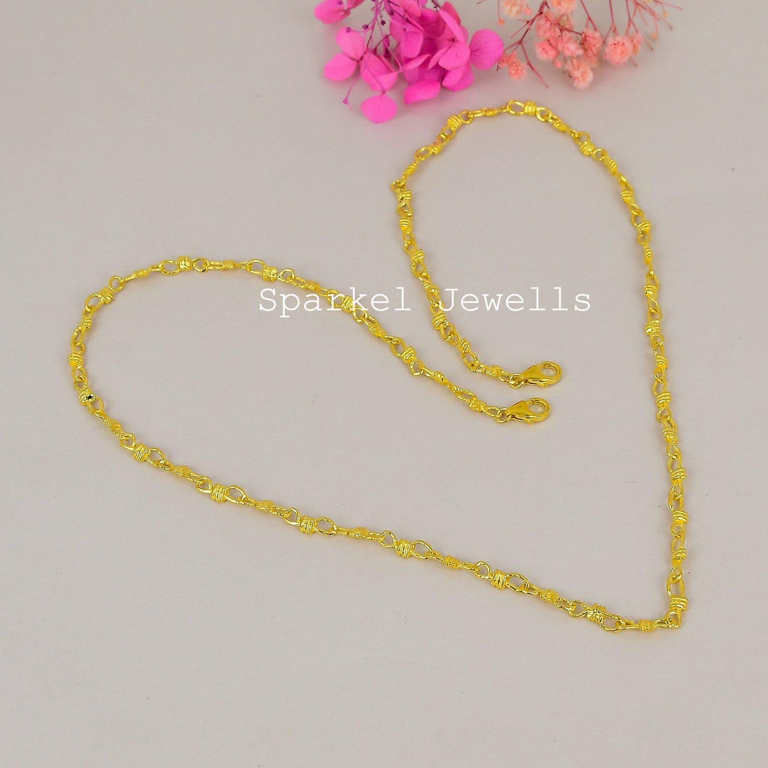 Dainty Link Chain Necklace, 925 Sterling Silver, Handmade - Etsy