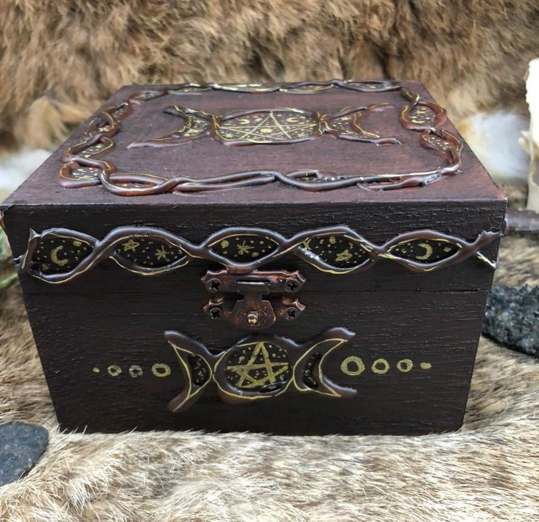 Small Wooden Chest in Witch Design, Square, Unique - Etsy