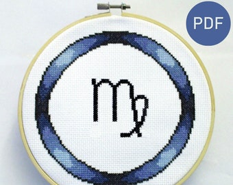 Virgo Pattern. Zodiac Sign PDF Instant Download Counted Cross - Etsy