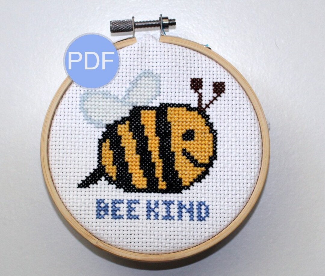 Bee Kind Cross Stitch Pattern - Etsy