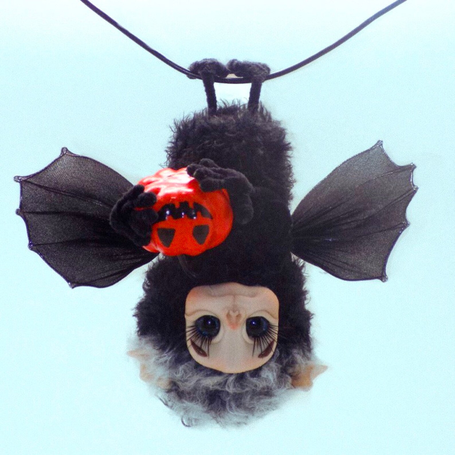 Black bat toy Vampire bat Halloween plush Dracula horror | Etsy