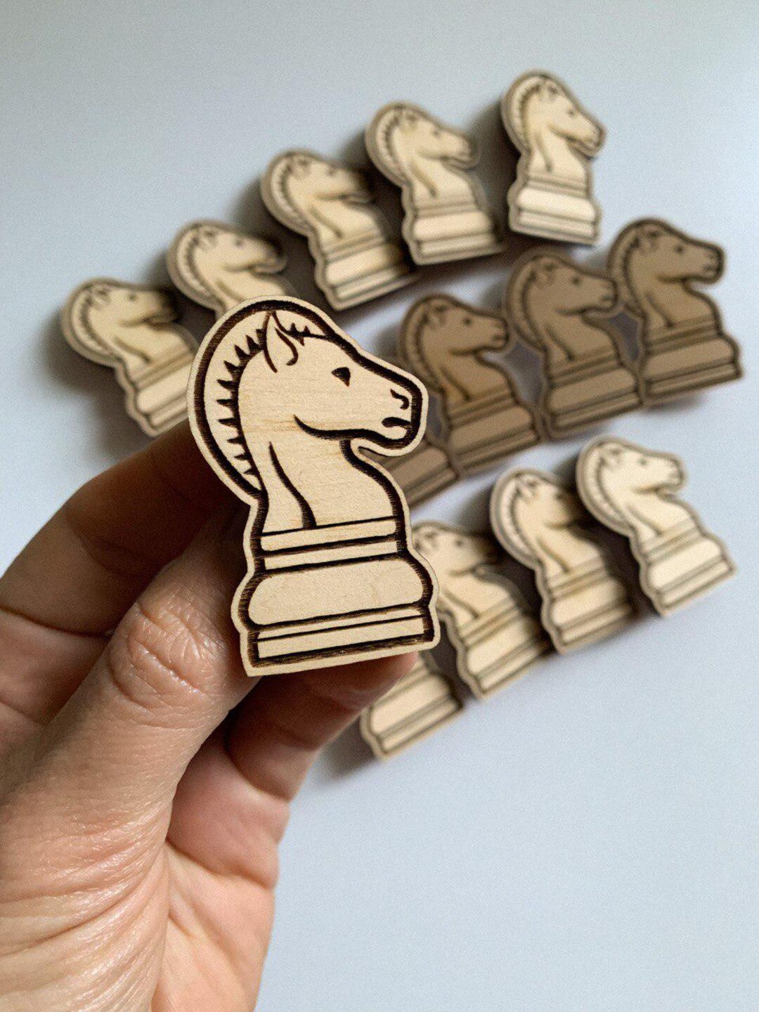 Wooden Chess Pins Set – Laser Cut Brooches for Players & Coaches – King ...