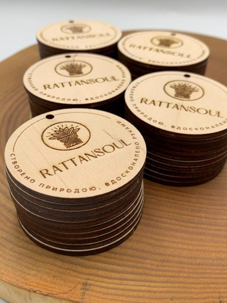 Custom Wooden Tags With Logo – Laser Engraved Wood Labels ...