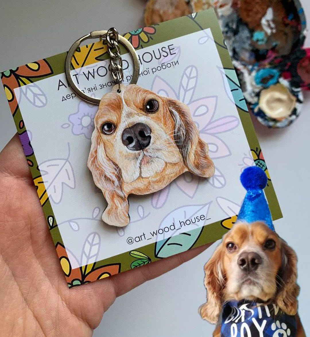 Custom Pet Portrait Brooch – Hand Painted Wooden Pet Pin – Personalized ...