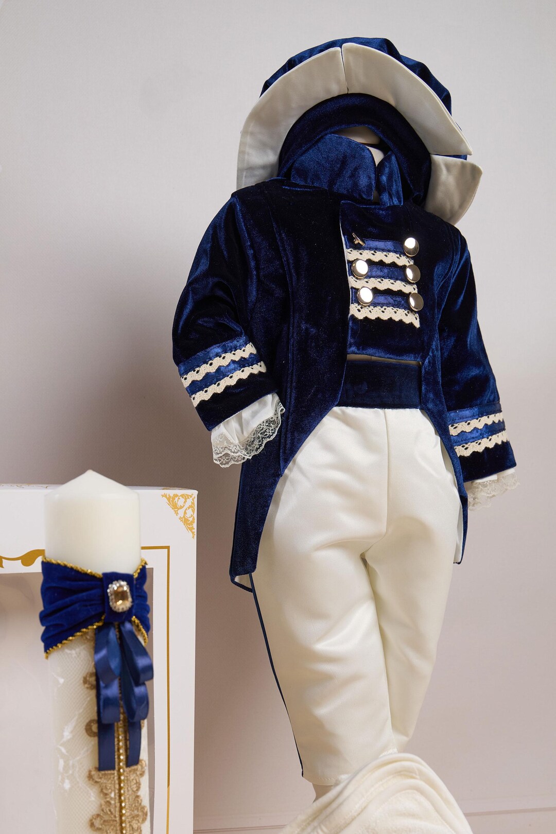 Blue Velvet Baby Frock Coat Set: Ring Bearer Outfit - Etsy
