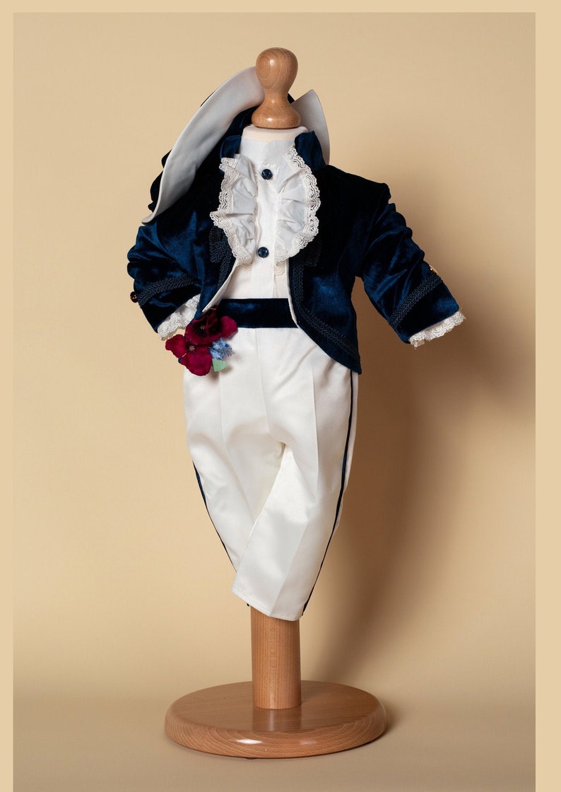 Royal Blue Velvet Little Prince Suit Baptism Outfit Page Boy - Etsy