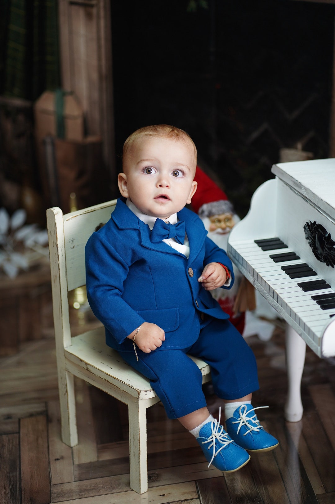Blue Baby Suit: 5-piece Set, Christening Outfit - Etsy