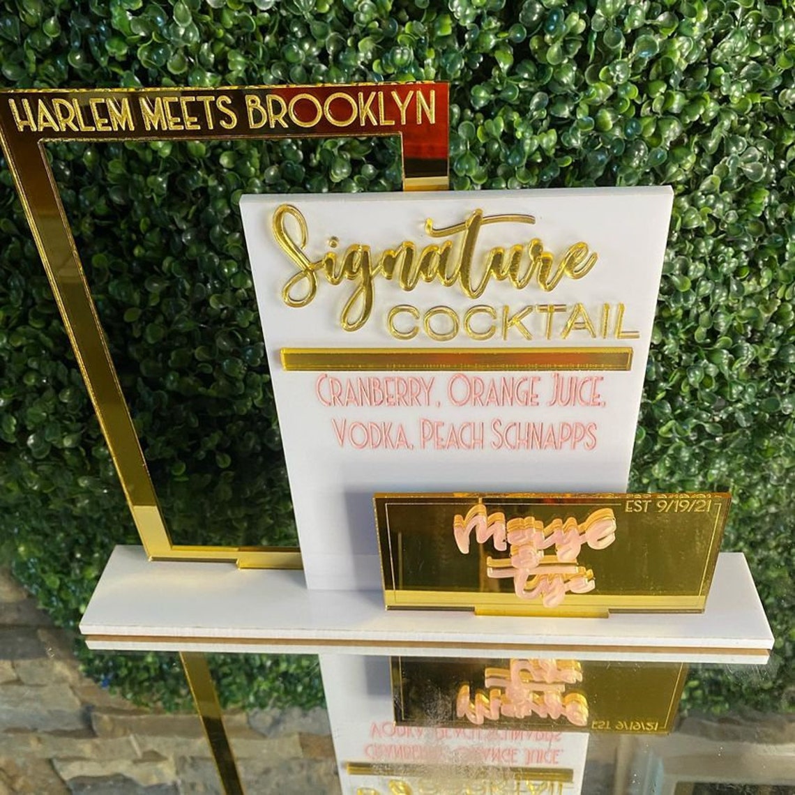 Arched Acrylic Drink Sign Triple Panel Acrylic Menu - Etsy