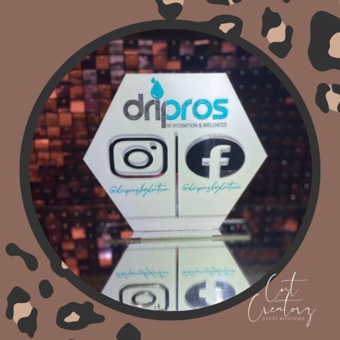 Double Sided Multi Logo Business Social Media Sign Salon - Etsy