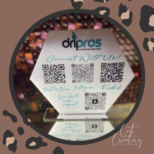 Double Sided Multi Logo Business Social Media Sign Salon - Etsy