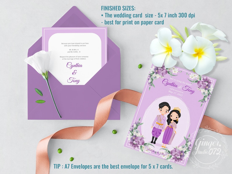 Cute Cambodian Khmer Asian Lao Thai Wedding Invitation - Etsy