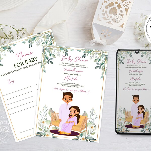 Seemantham Invitation Cards - Etsy