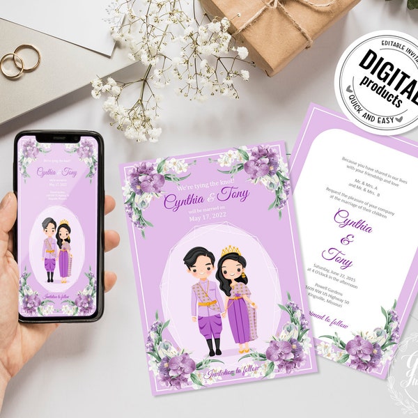 Khmer Wedding Invitations - Etsy