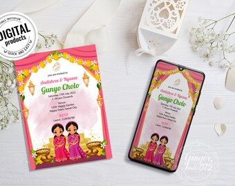 Gunyo Cholo Invite - Etsy