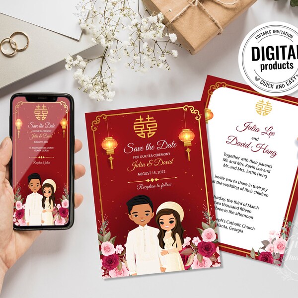 Filipino Wedding Invitation Template - Etsy