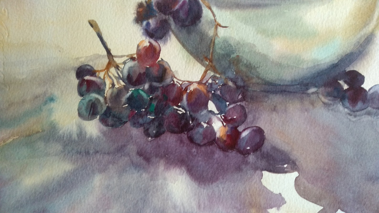 Grape Painting Original Still Life Art Light Nature Watercolor Still ...