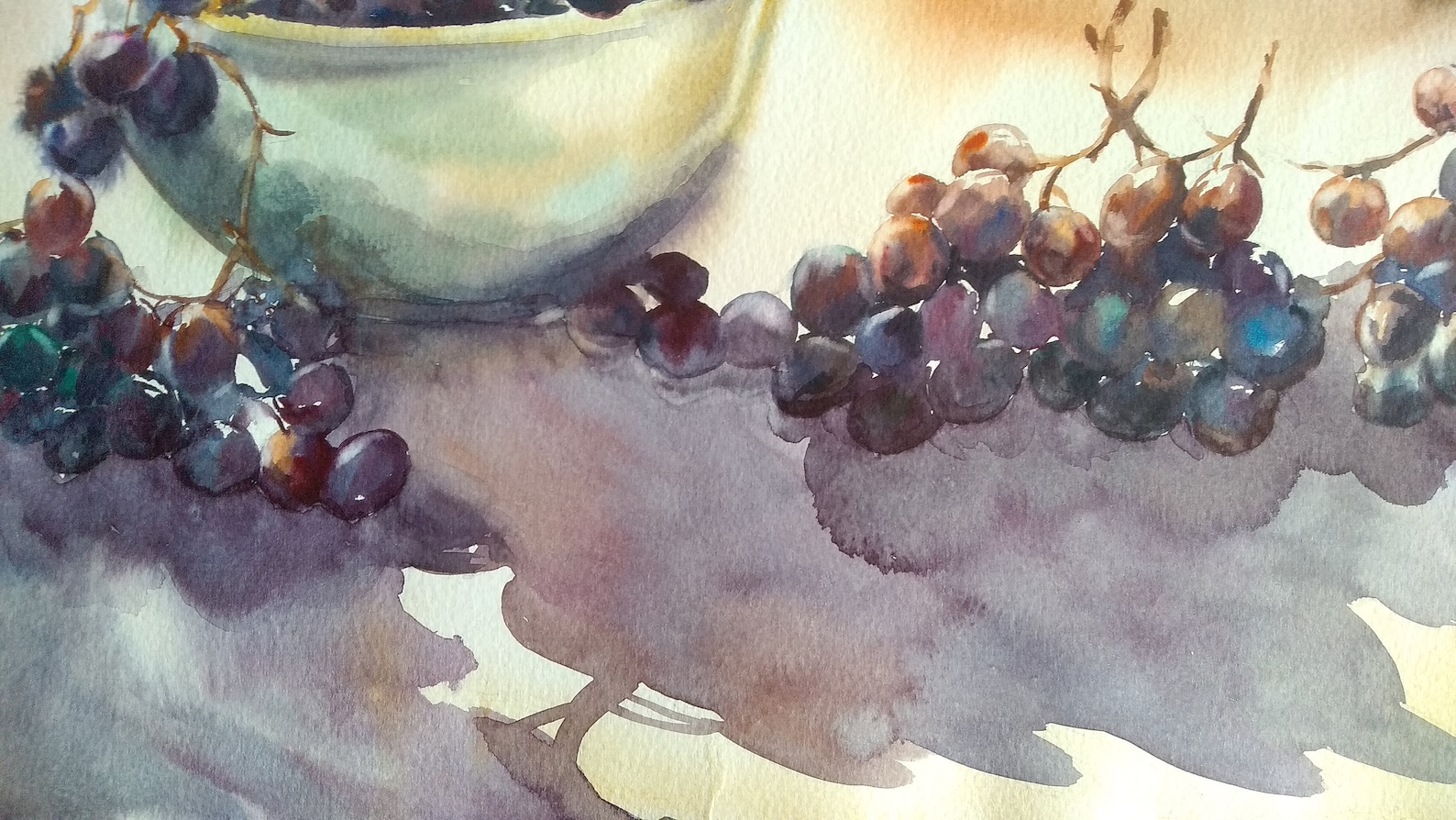 Grape Painting Original Still Life Art Light Nature Watercolor Still ...