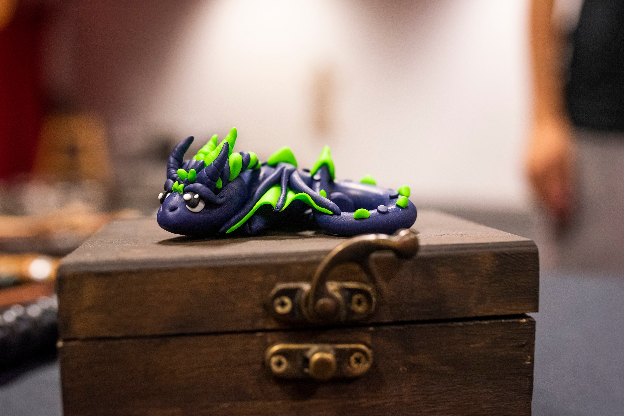 Dragon Chest, Dragon Box, Miniature Dragon on a Box, Dice Box, Jewelry ...