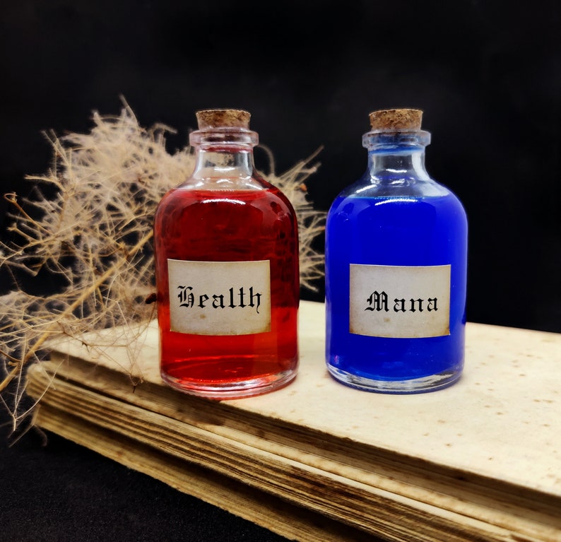 Health and Mana Potion Set; RPG, LARP, Geeky Collectables, Dungeons and ...
