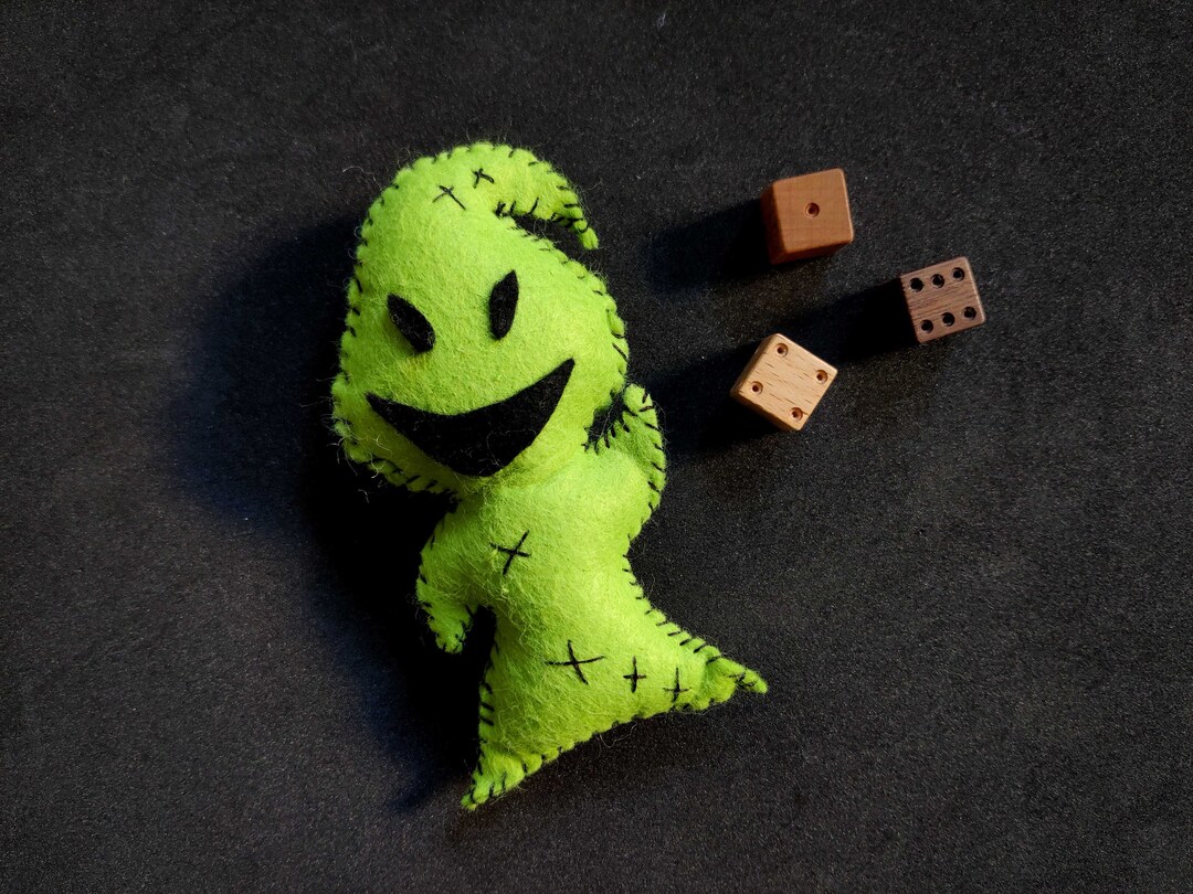 Oogie Boogie Felt Figurine 3x Handmade Wooden Dice Geeky Gift, Gifts ...