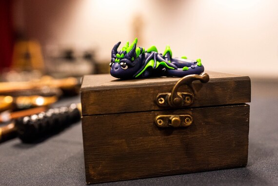 Dragon Chest Dragon Box Miniature Dragon on a Box Dice Box | Etsy
