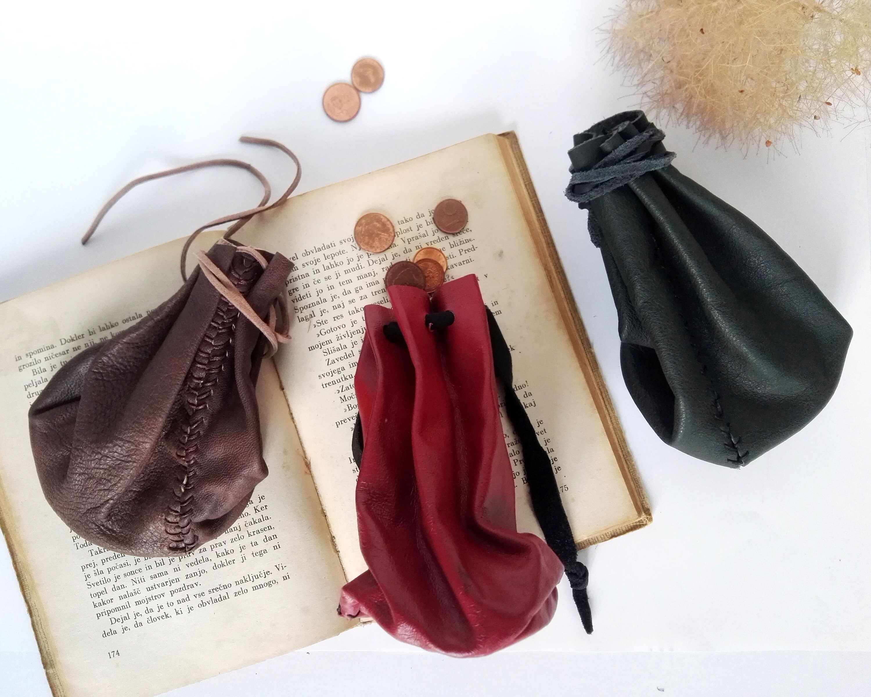 Leather Pouch, Custom Designs Click for Details LARP, RPG, Dice Bag ...