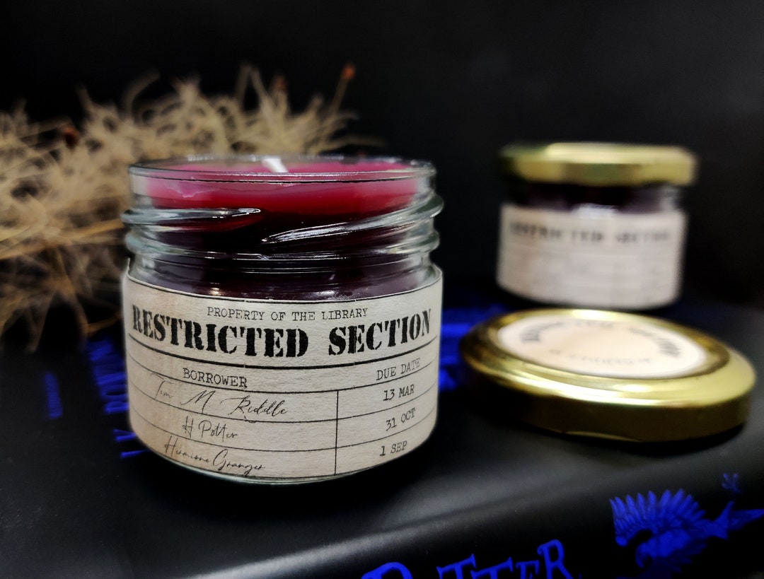 Restricted Section Library Candle Velvet Candle in a Glass, Book ...