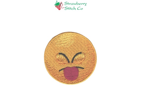 Stuck Out Tongue Emoticon Yuk Emoji Smiley Face Embroidery | Etsy UK