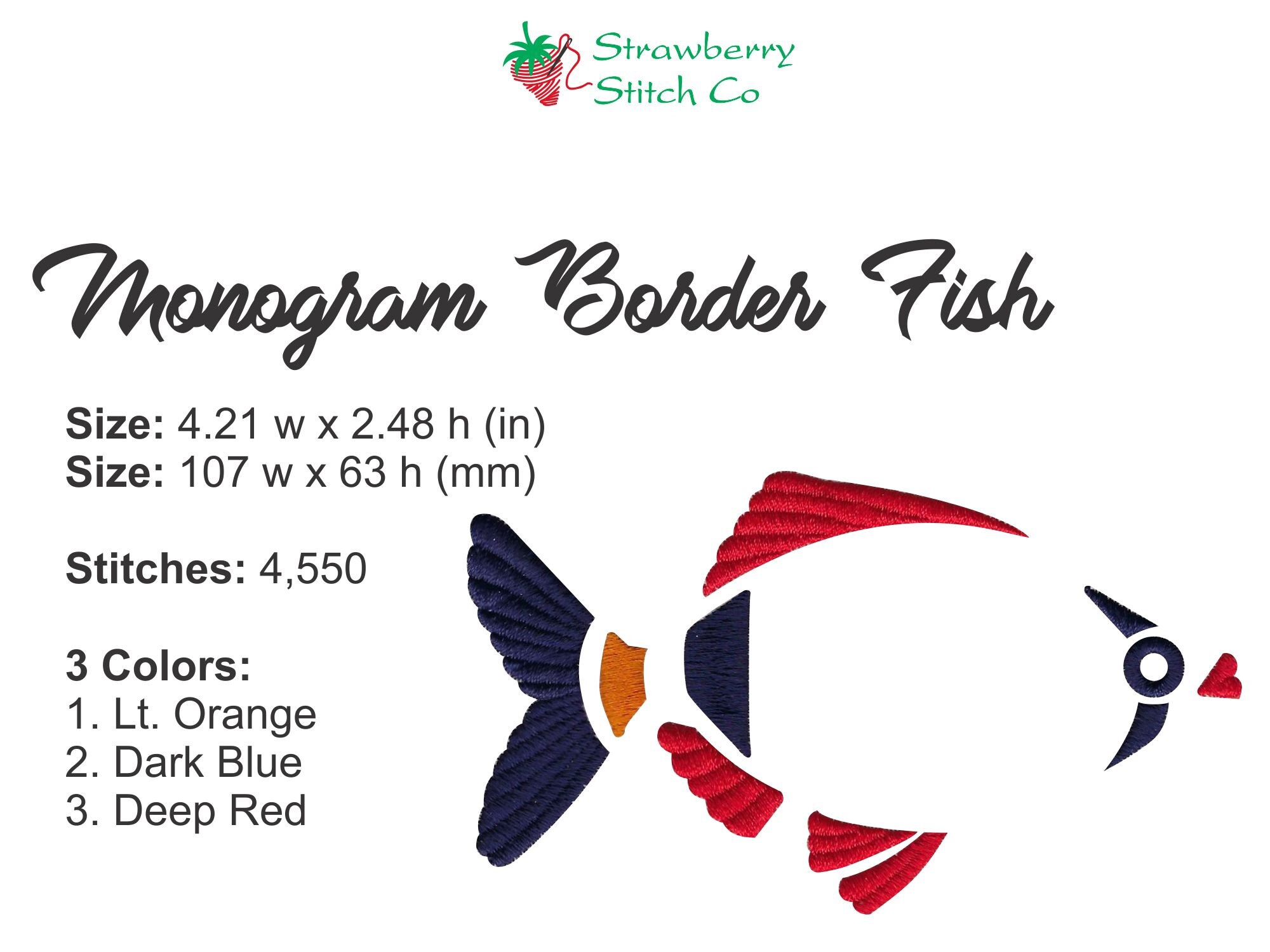 Tropical Fish, Monogram Border - Etsy