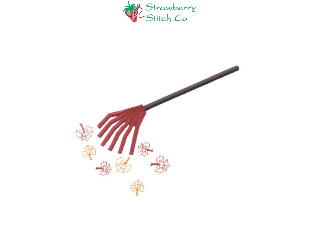 Fall Leaves and Rake Machine Embroidery Design - Etsy