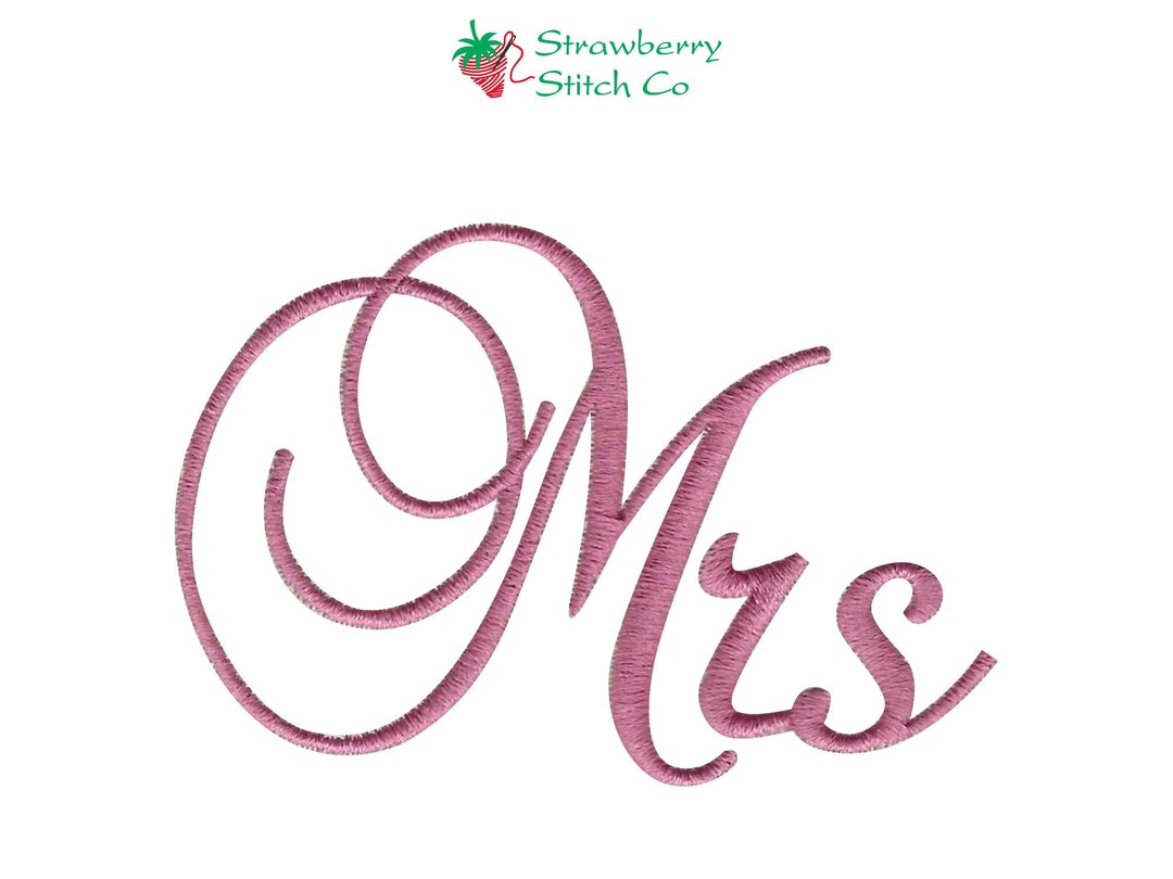 Embroidery File, Mrs Script, Wedding Embroidery, Digital Download ...