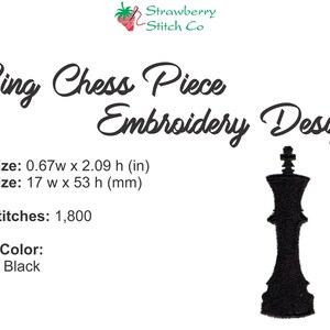 King Chess Piece, Machine Embroidery, Check Mate, Board Game ...