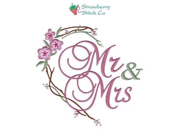 Mr and Mrs Embroidery Design Personalized Wedding Wedding | Etsy
