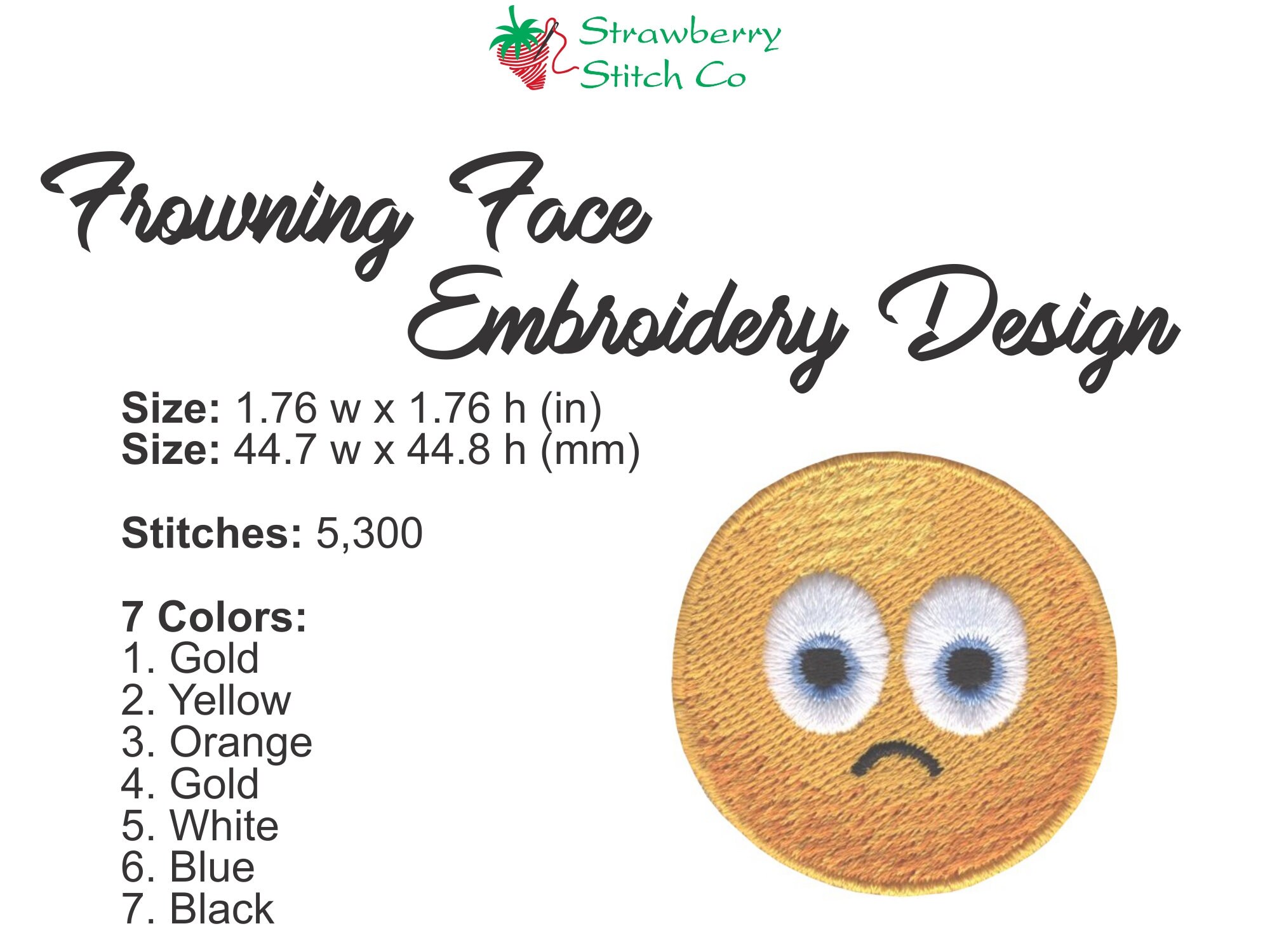 Frowning Emoji Sad Emoticon Embroidery Design Text Icons - Etsy