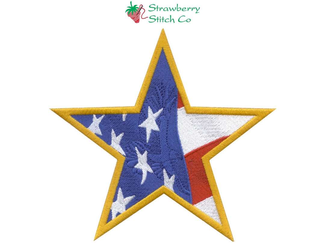 American Flag Star, Eagle American Flag, Embroidery Design, Machine ...