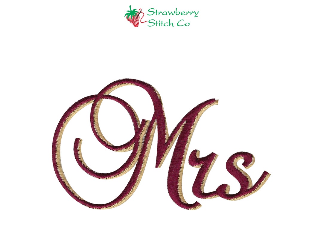 Mrs Script, Embroidery Design, Machine Embroidery, Instant Download ...