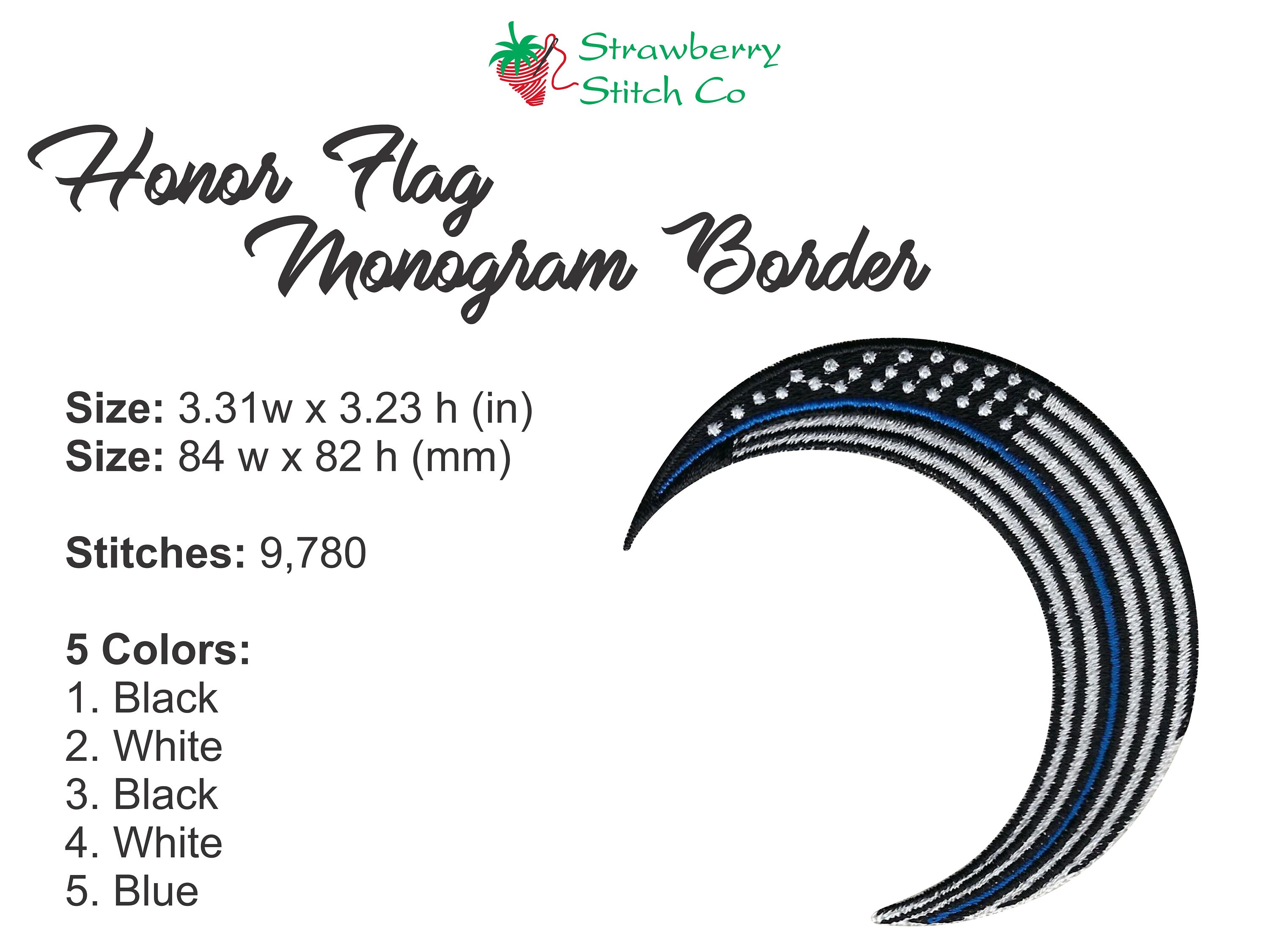 Honor Flag, Monogram Border, Police Flag, Firefighter Flag, Machine ...