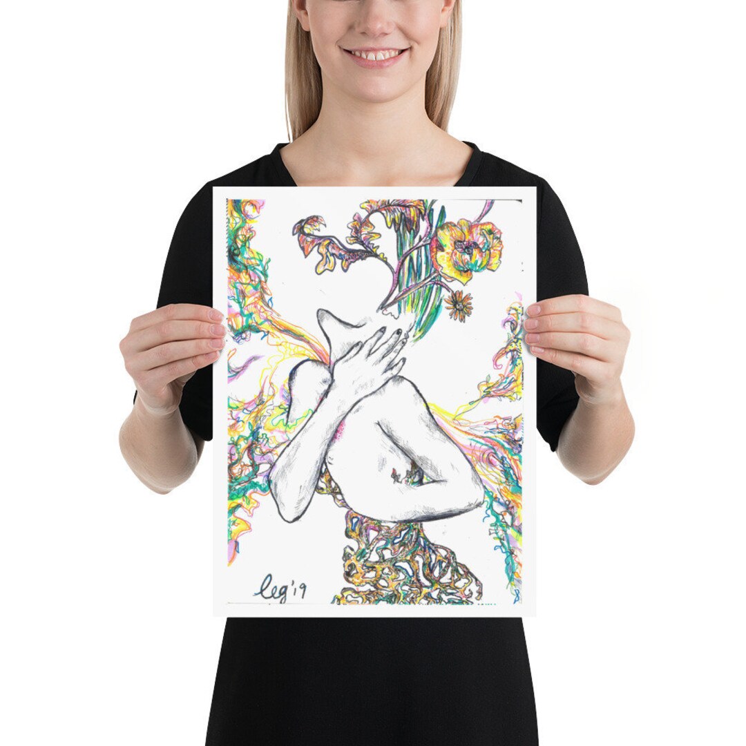 Self Growth Flower Lady Plant Heart Posters / Dibujo, Pared ...