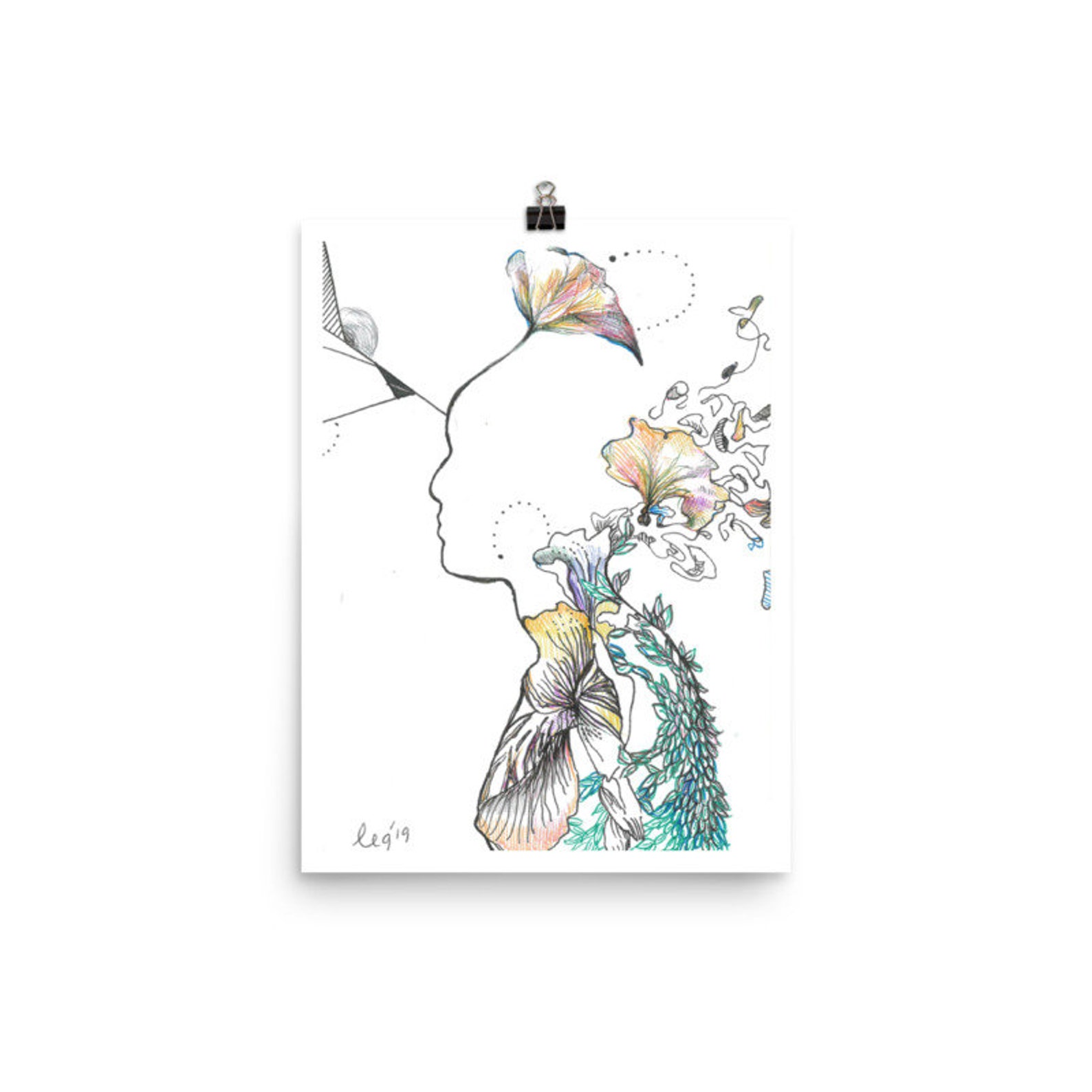 Self Growing Woman Plant Poster | Handmade, Drawing, Artwork, Flower ...